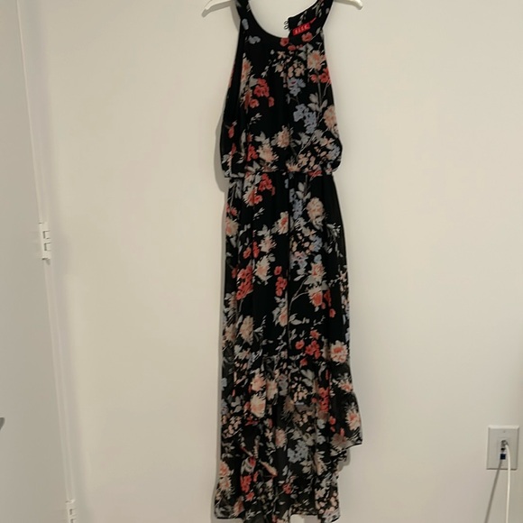 Elle | Dresses | Elle Beautiful Black Dress W Pink N Blue Flowers By ...